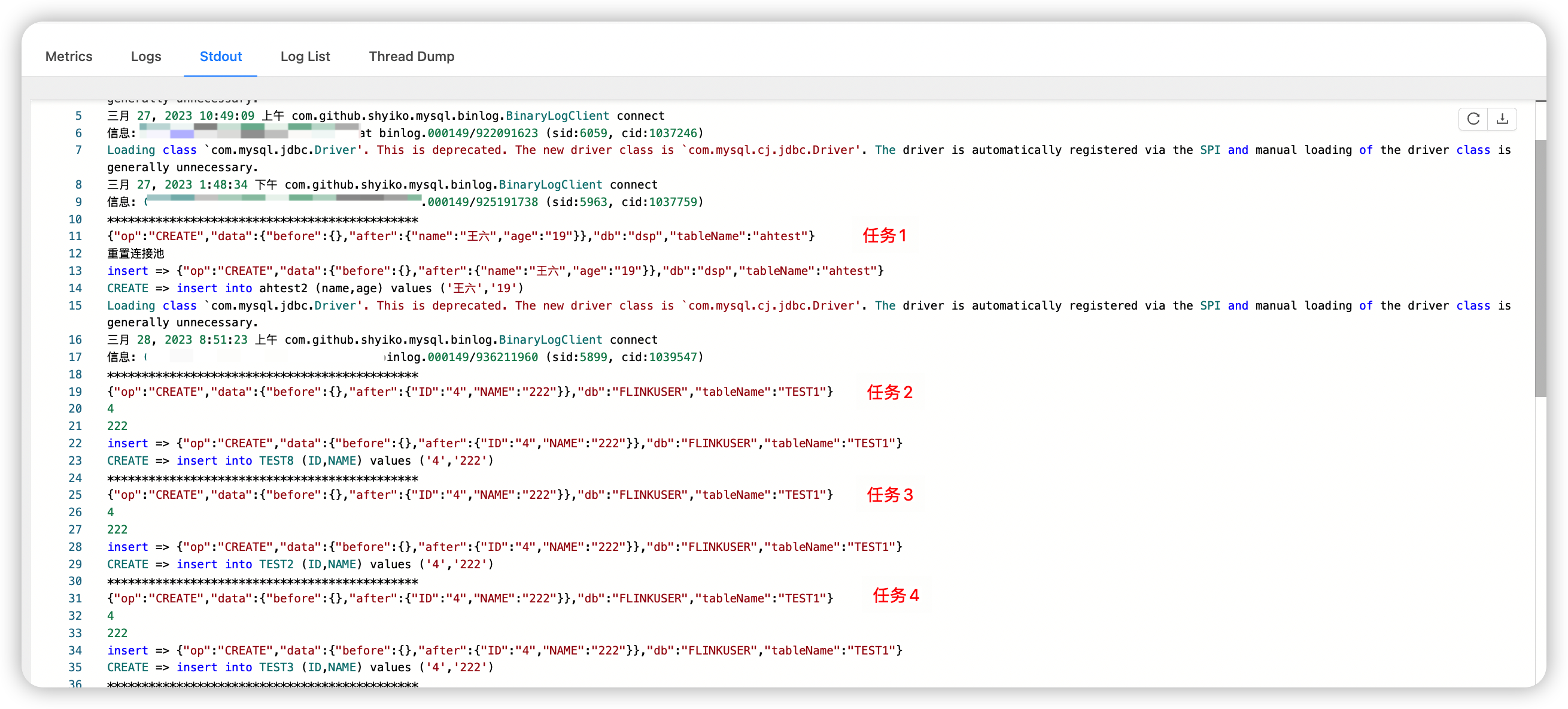 请问如何按job获取单独的log和stdout？ · Issue #2072 · apache/flink-cdc · GitHub