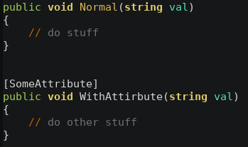 Highlight incorrectly after attribute declaration. · Issue #142 · emacs-csharp/csharp-mode · GitHub