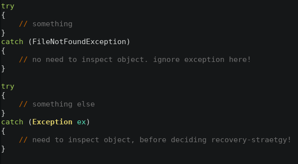 Catch Statements With Exception Type Only Are Not Fontified Correctly · Issue 191 · Emacs