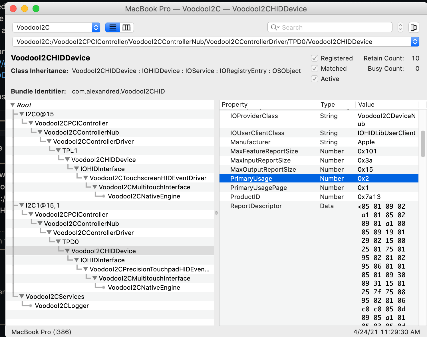 Synaptics SYNA2393 touchpad may need some patch. · Issue #453 · VoodooI2C/VoodooI2C · GitHub