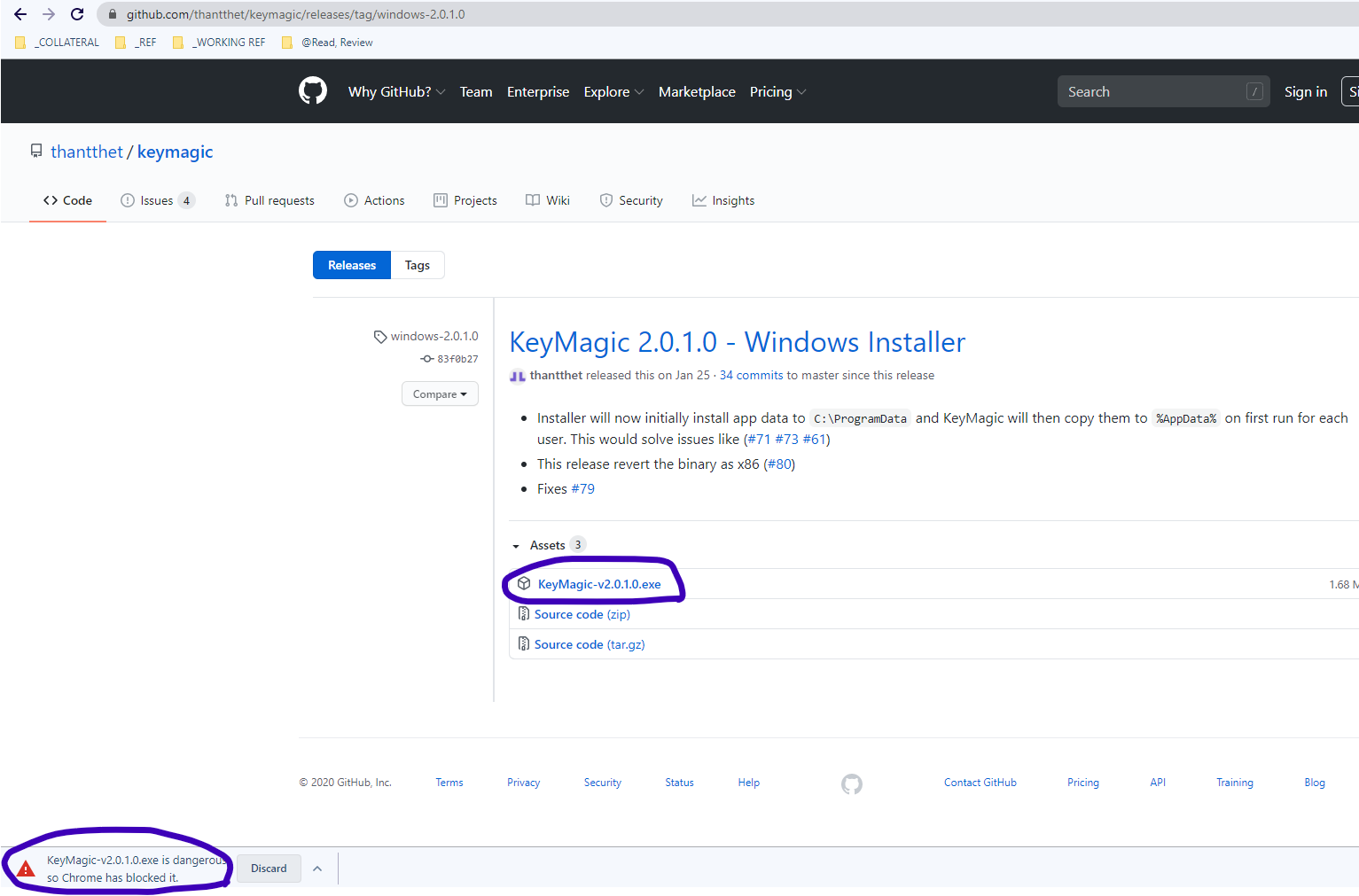 KeyMagic-v2.0.1.0.exe is flagged dangerous and blocked by Chrome. · Issue #104 · thantthet ...