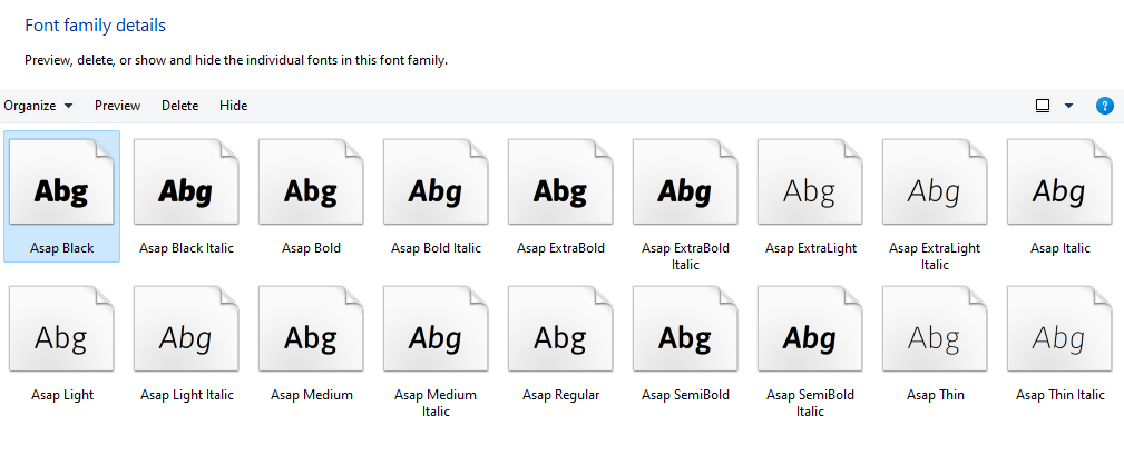 ASAP font - add different font widths presets to the variable ttf files · Issue #6828 · google ...