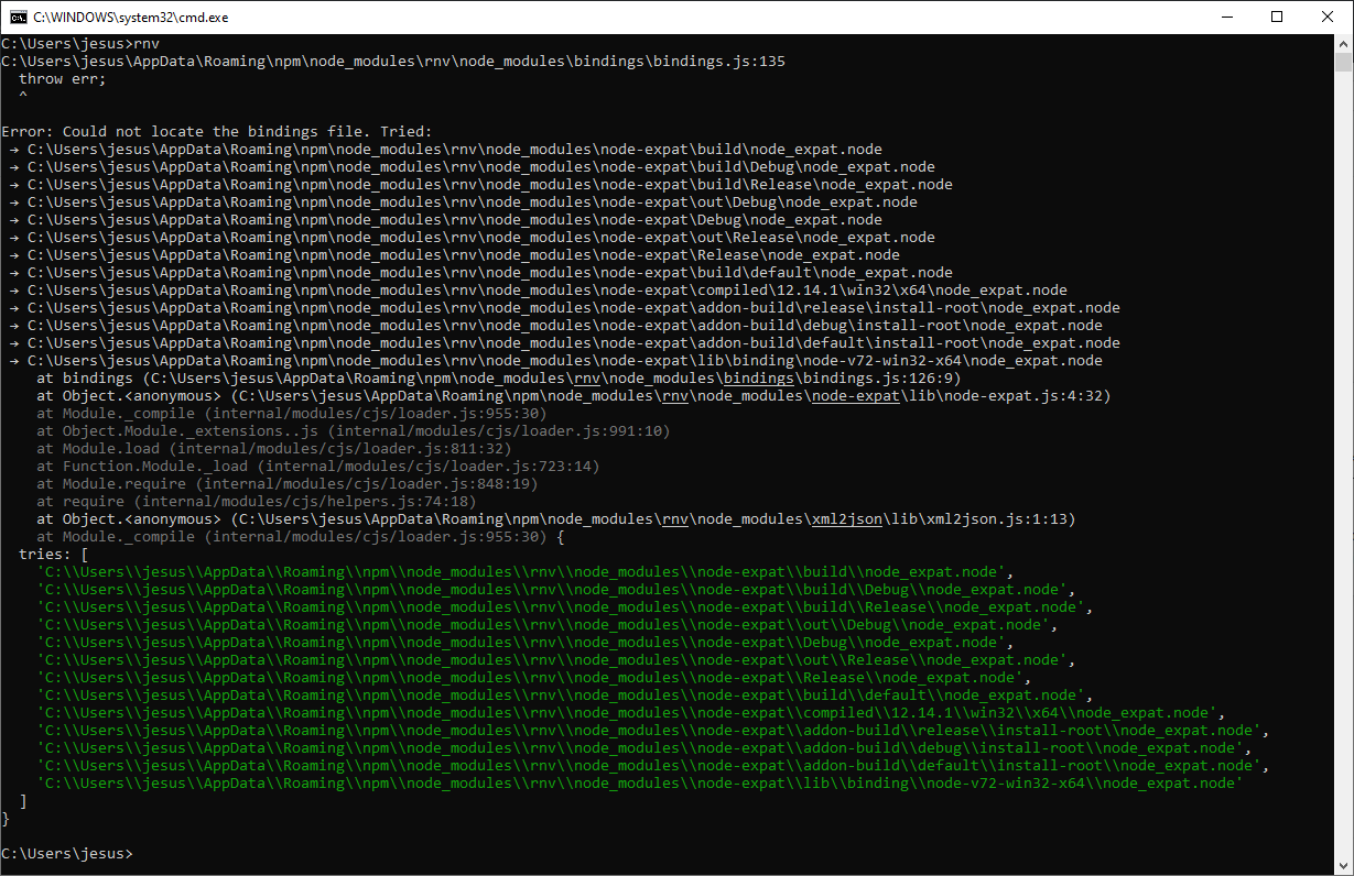 I cannot run rnv command · Issue #421 · flexn-io/renative · GitHub
