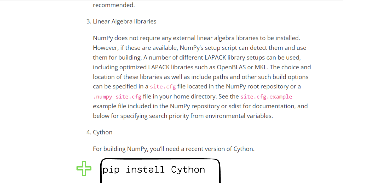 Doc Better Developer Friendly Addition To Building From Source Page · Issue 21156 · Numpy