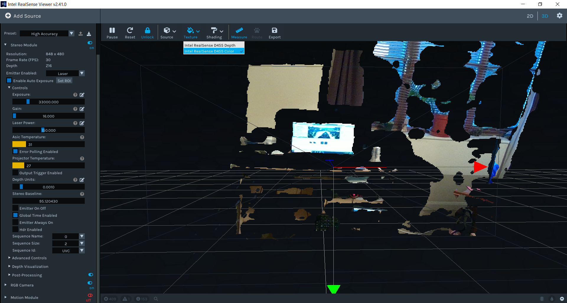Realsense-Viewer depth frame representation variation with High ...