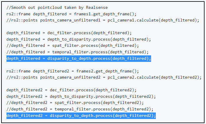 Using spatial filter and temporal filter breaks the point cloud for the second realsense d415 ...