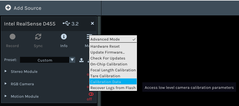 Calibration table format conversion between self calibration and custom calibration functions ...
