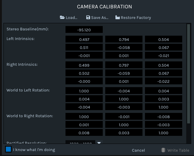 Calibration table format conversion between self calibration and custom calibration functions ...