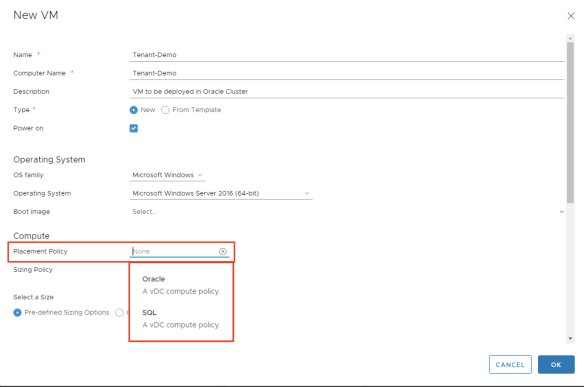 Feature request: Add new attribute for assigning placement policy to ...