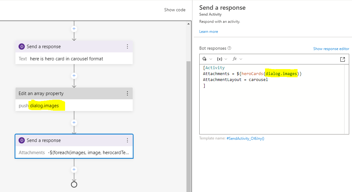 Creating hero card dynamically and showing it as carousel using Composer · Issue #3674 ...