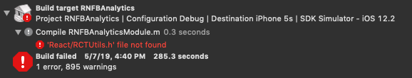v6 RNFBAnalytics 'React/RCTUtils.h' file not found · Issue #2114 · invertase/react-native ...