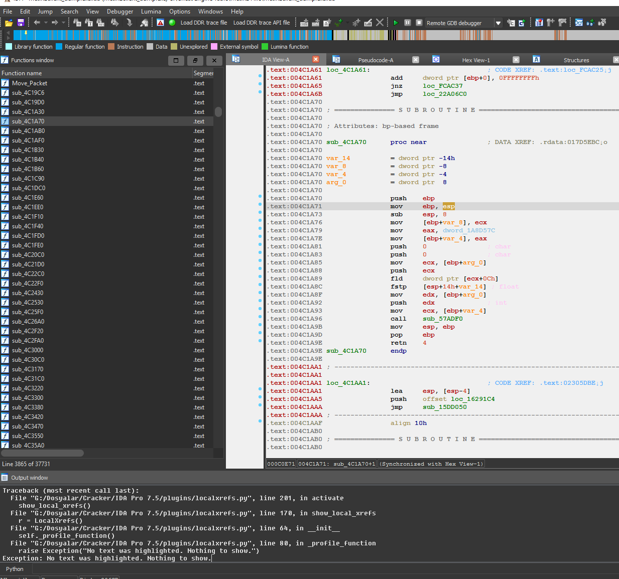 LocalXrefs · Issue #41 · grayhatacademy/ida · GitHub