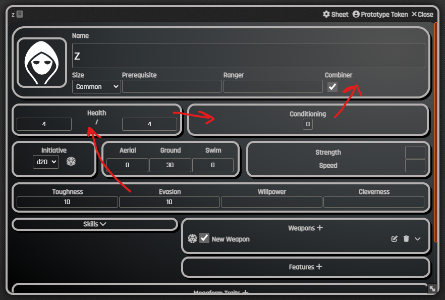 Improve the Zord actor sheet · Issue #265 · WookieeMatt/Essence20 · GitHub