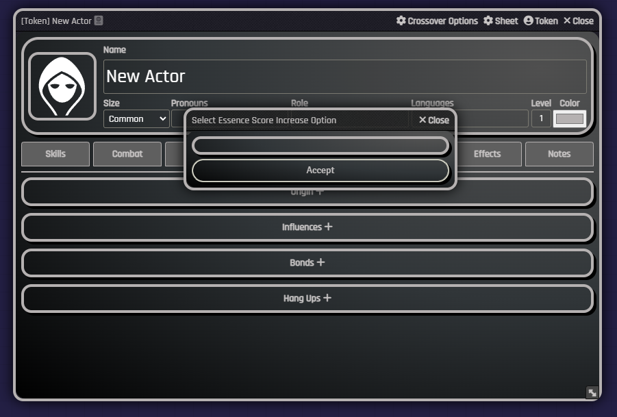 Should error when dropping an essenceless origin onto a char sheet · Issue #486 · WookieeMatt ...