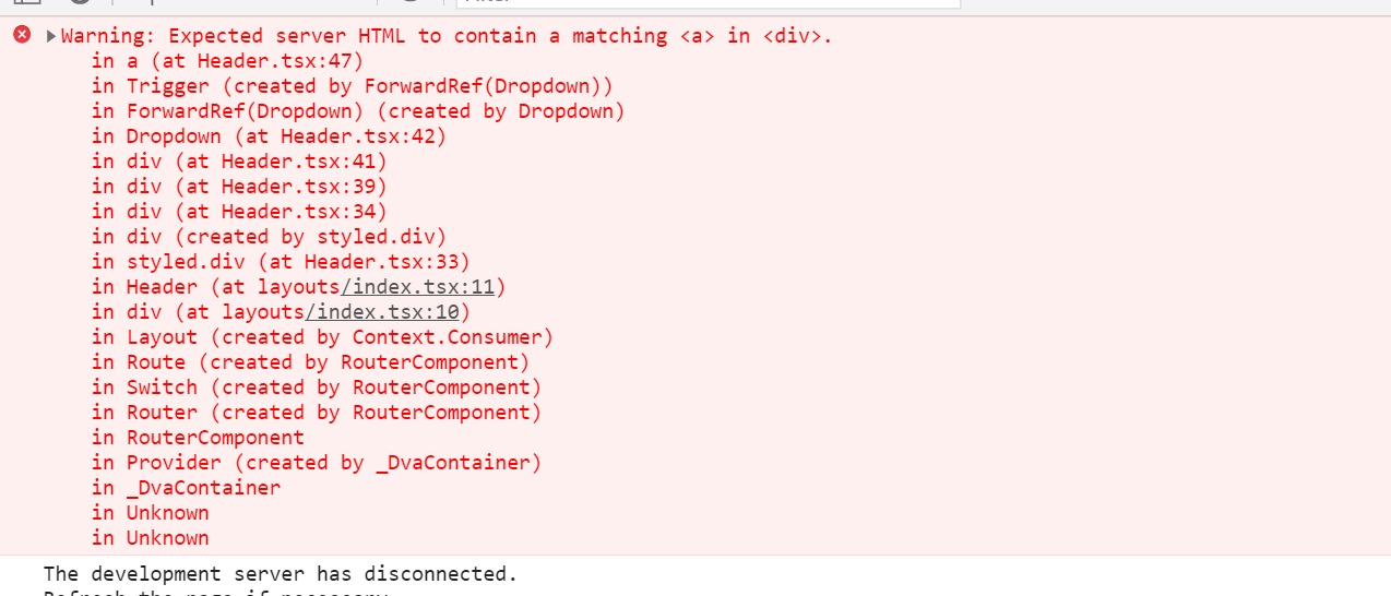 [Bug] 浏览器报错 Expected server HTML to contain a matching in · Issue #5983 · umijs/umi · GitHub