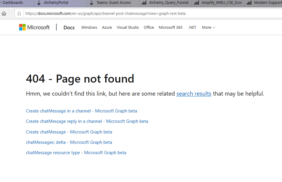 https://docs.microsoft.com/en-us/graph/api/channel-post-chatmessage?view=graph-rest-beta · Issue ...