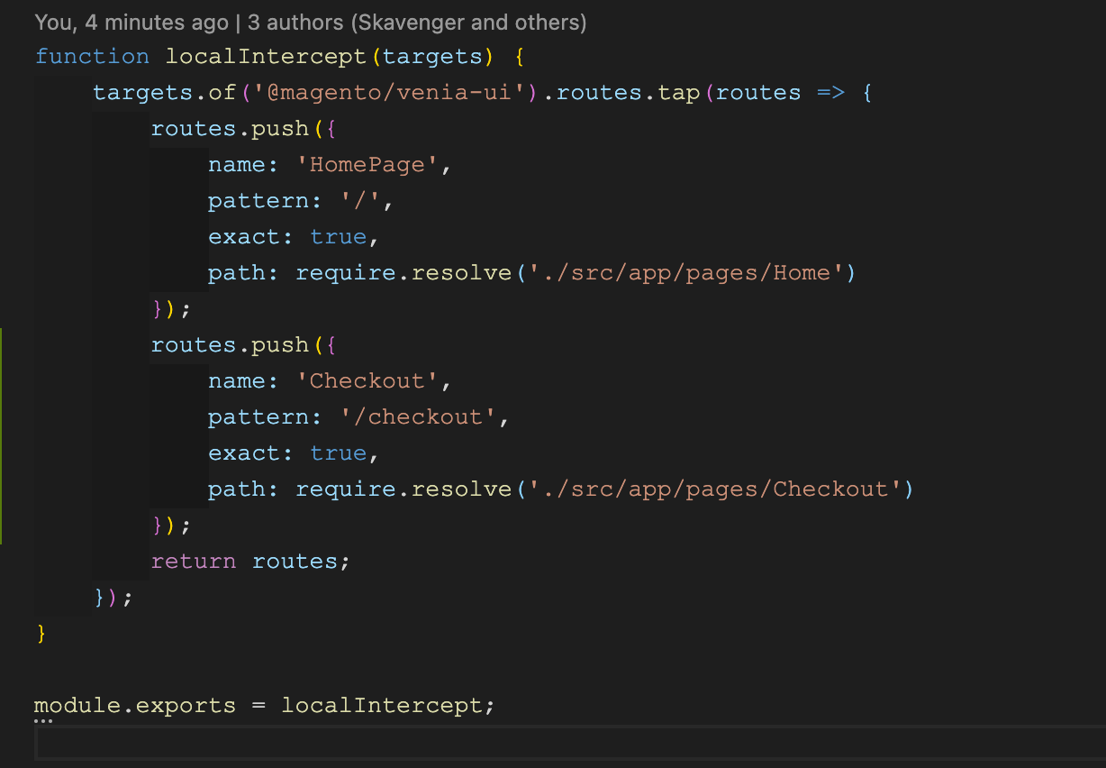 Overriding default route · Issue #2971 · magento/pwa-studio · GitHub
