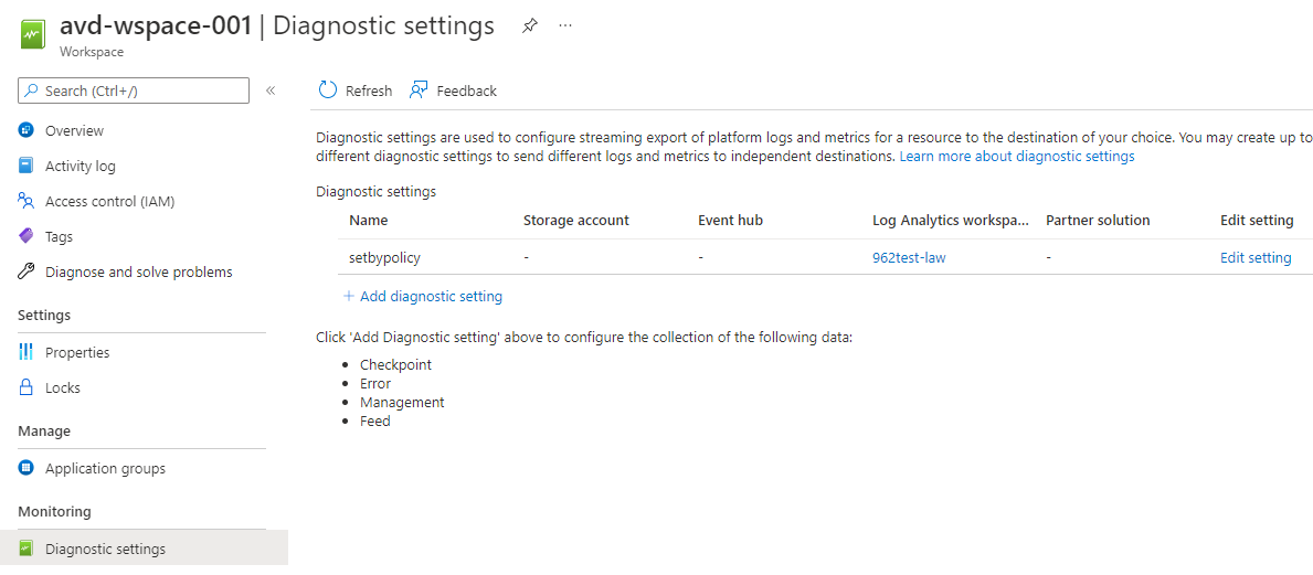 Update Diagnostic Policies For AVD, Azure Firewall, APIM, Bastion ...