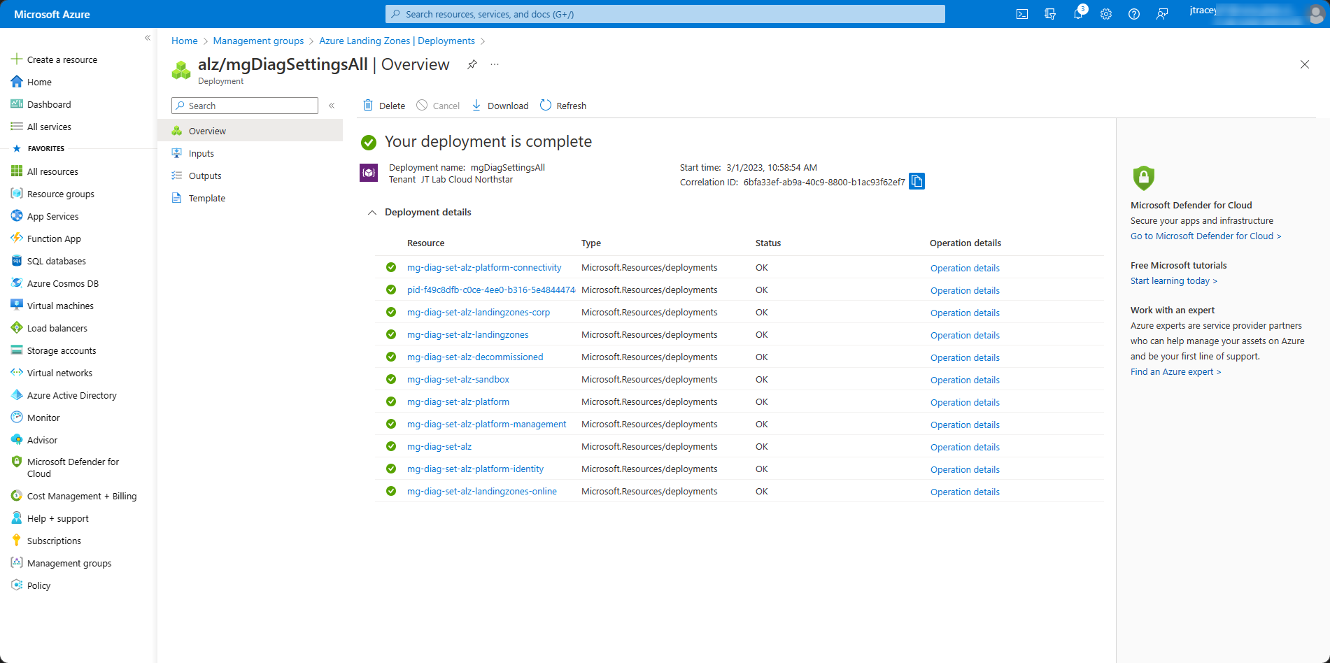 Orchestration - mgDiagSettingsAll error - InvalidAuthenticationToken · Issue #465 · Azure/ALZ ...