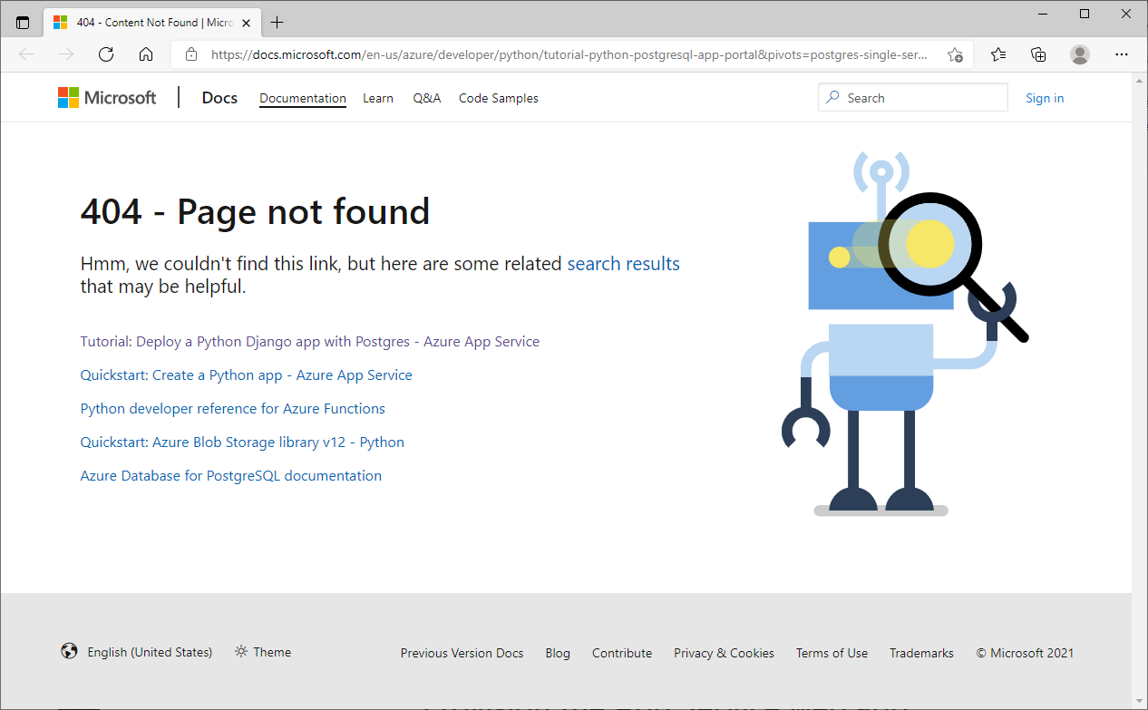 Broken Link In Tutorial Page · Issue 78660 · Microsoftdocs Azure Docs · Github