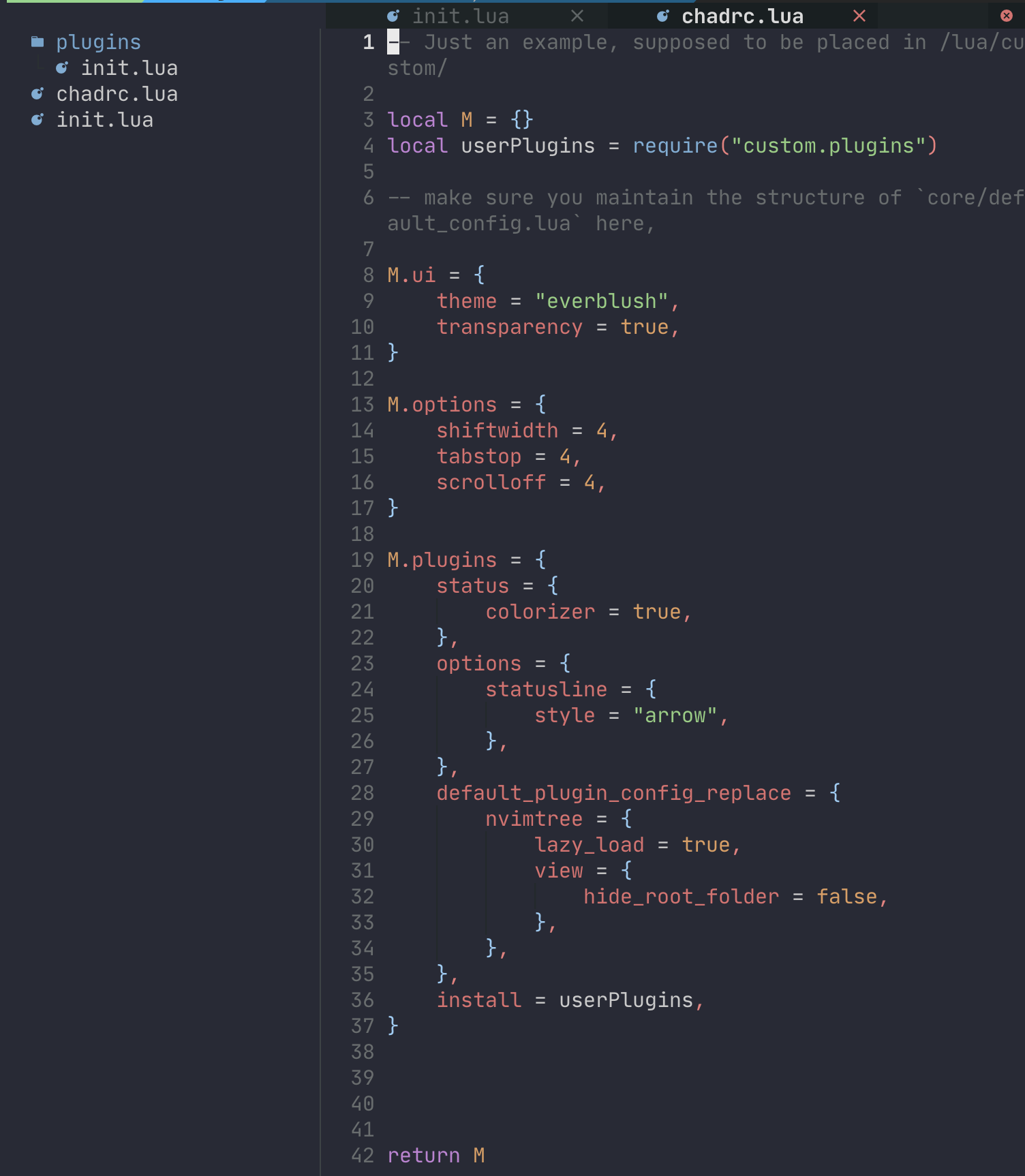 plugin config replace in chadrc.lua not work · Issue #757 · NvChad/NvChad · GitHub