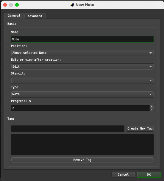 Featureenhancement Save Default Settings In New Note Dialog · Issue 1497 · Dvorkamindforger