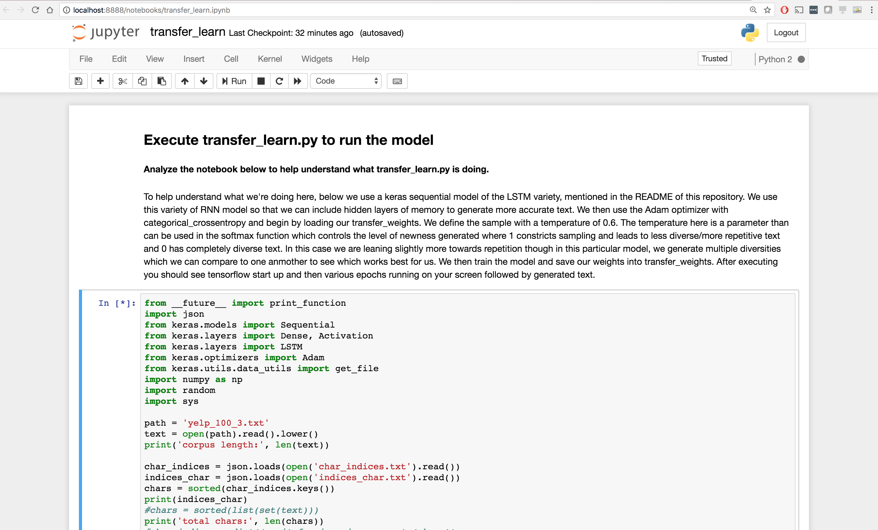 Screen shots · Issue #14 · IBM/deep-learning-language-model · GitHub