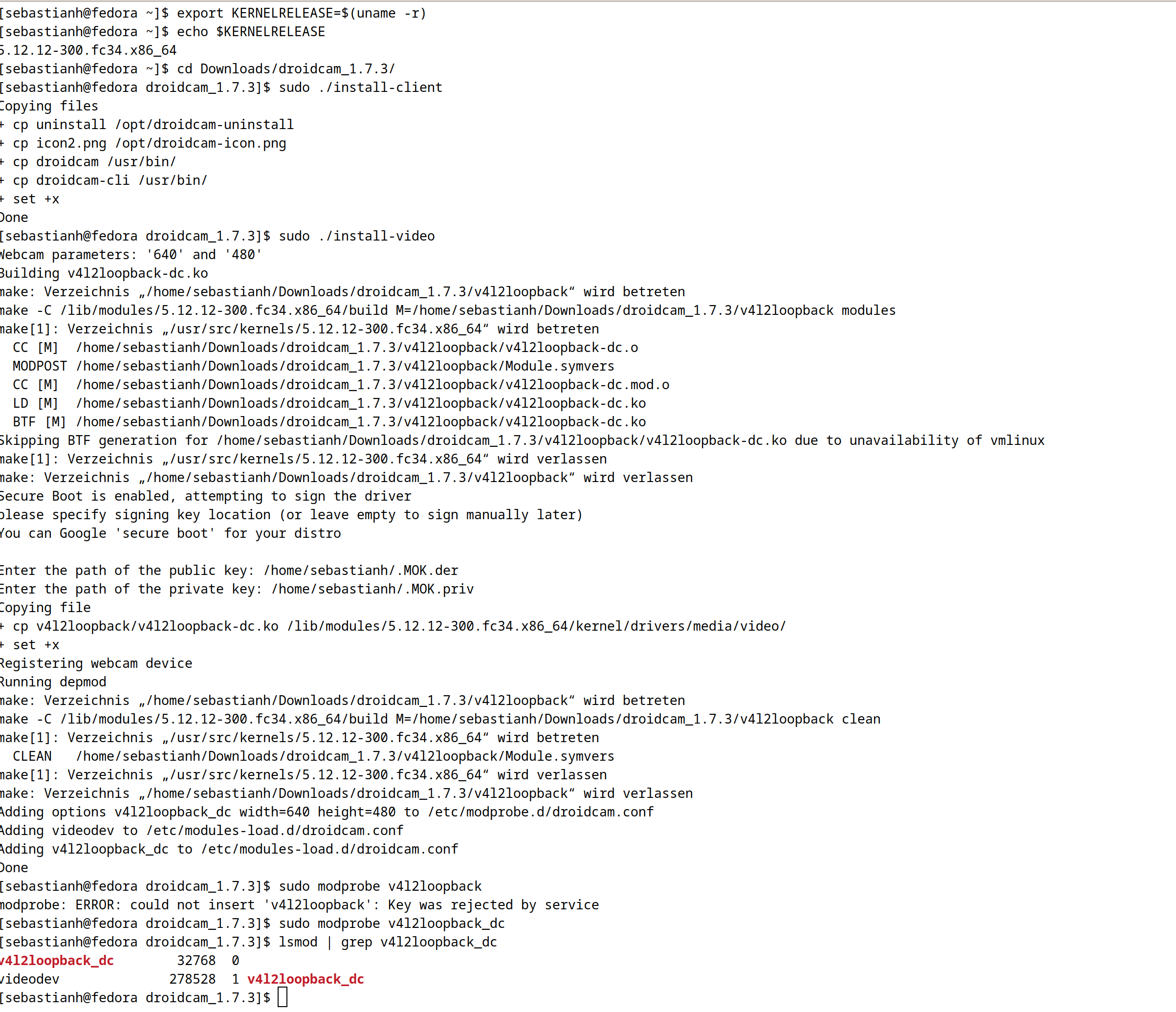 Installation with Fedora 34 and secure boot is not working · Issue #181 · dev47apps/droidcam ...