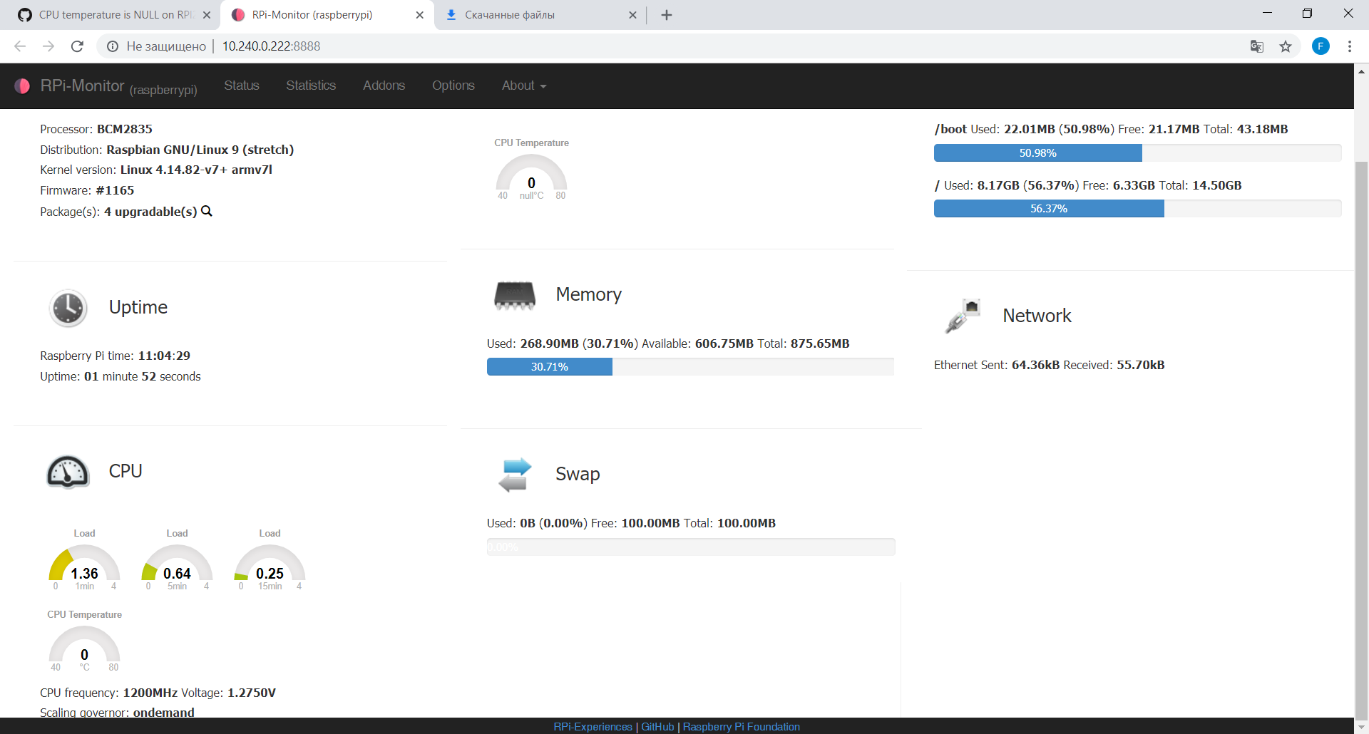 CPU temperature is NULL on RPI2B or RPI3B · Issue #245 · XavierBerger ...