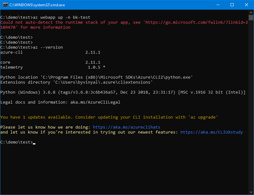 Webappimprove The Error Message For Az Webapp Up Runtime Auto Detection · Issue 15202 · Azure