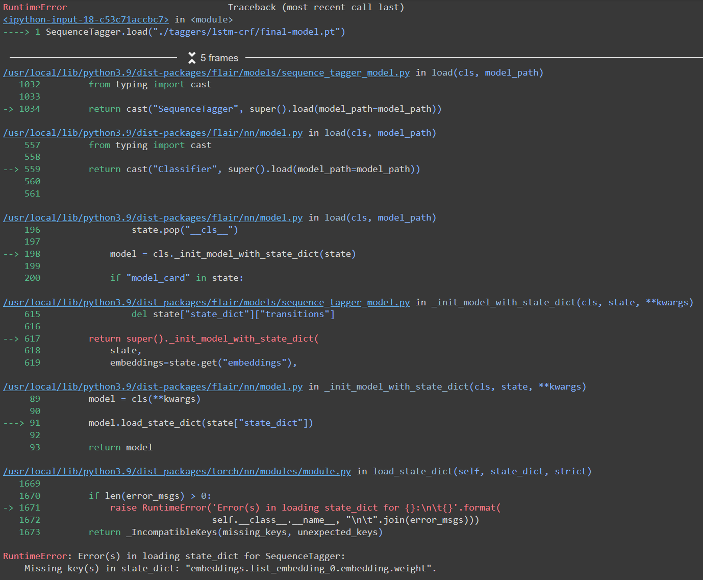 Finetuning a pretrained model through trainer giving an error · Issue #3153 · flairNLP/flair ...