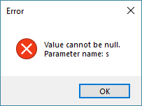 Value cannot be null - Parameter name: s · Issue #54 · MscrmTools ...