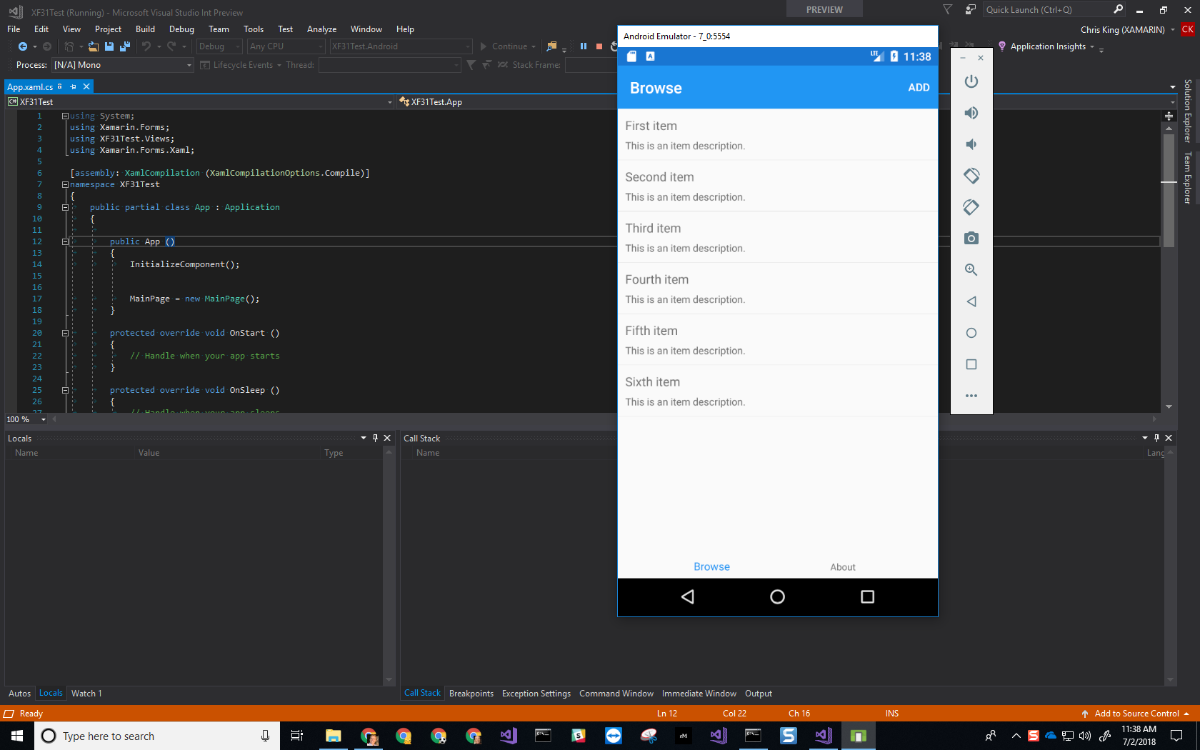 Android 4.1 exception: Java.Lang.NoSuchMethodError: no method with name='isInLayout' signature ...