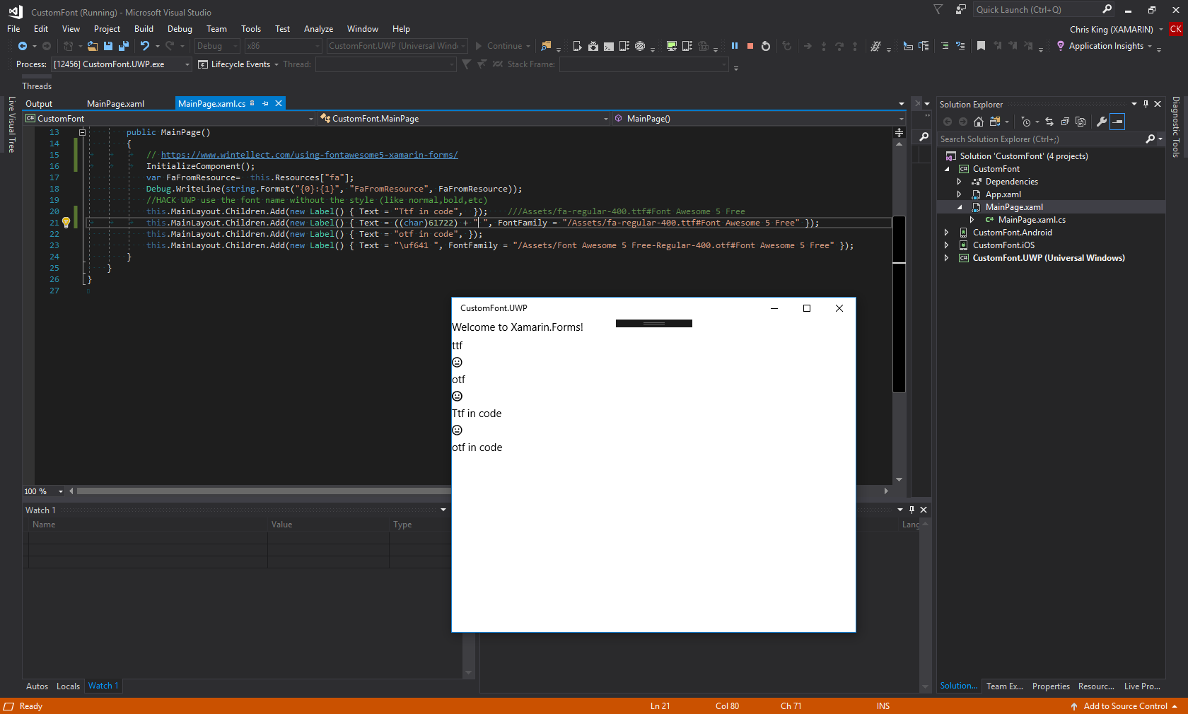 Custom fonts don't work in UWP when they are set by code · Issue #4828 · xamarin/Xamarin.Forms ...