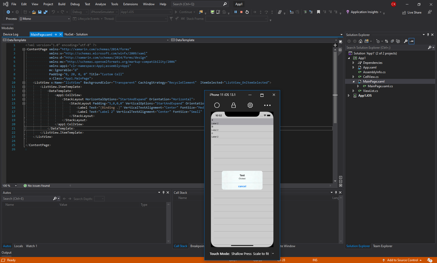 [Bug] selection view for CellView Not working On iOS when using CachingStrategy="RecycleElement ...