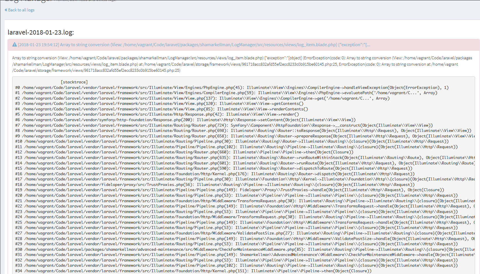 Better file preview page · Issue #1 · Laravel-Backpack/LogManager · GitHub