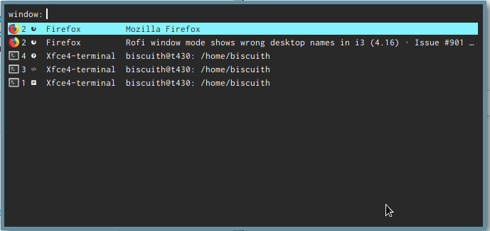 Rofi window mode shows wrong desktop names in i3 (4.16) · Issue #901 · davatorium/rofi · GitHub