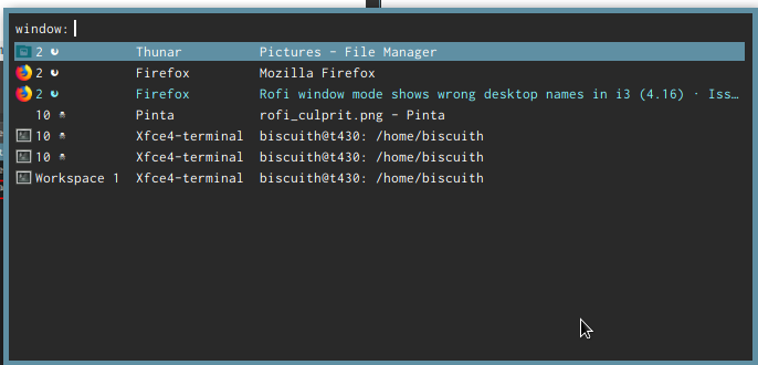 Rofi window mode shows wrong desktop names in i3 (4.16) · Issue #901 · davatorium/rofi · GitHub