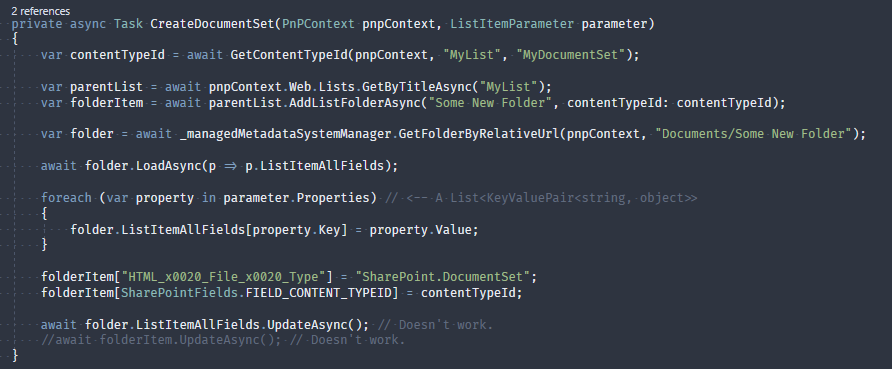 Setting field properties on a new DocumentSet folder not working · pnp pnpcore · Discussion #977 ...