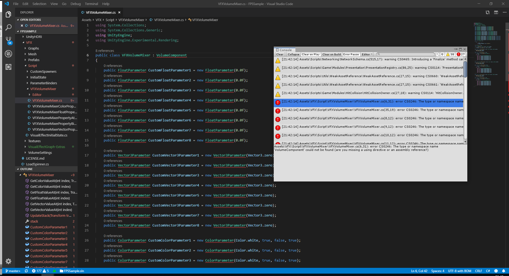 I Have Script Compile Errors Related To Hdrp Vfx · Issue 74 · Unity Technologies Fpssample