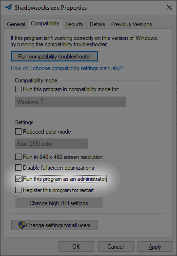 开机无法自启动(打开「以管理员运行」) · Issue #3348 · shadowsocks/shadowsocks-windows · GitHub