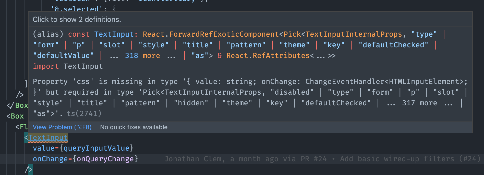 Textinput Requires A Css Property · Issue 1391 · Primer React · Github