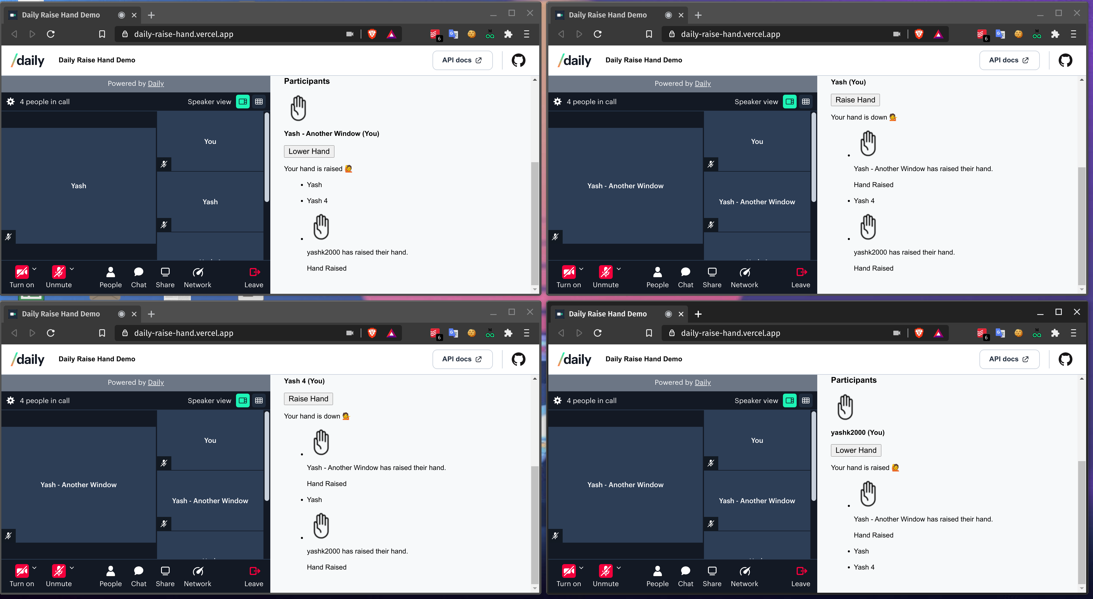 GitHub - yashk2000/raise-hand: A demo using Daily Prebuilt as a base ...
