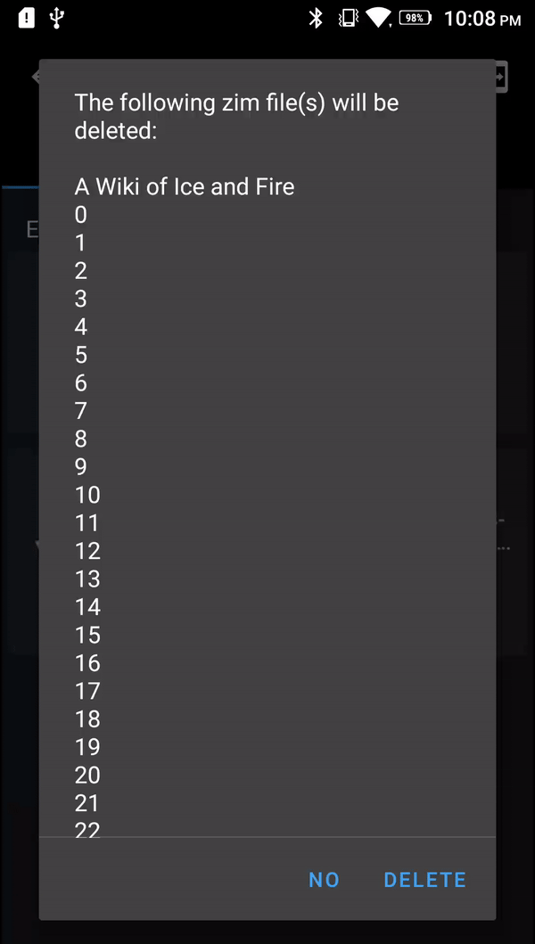 Confirm delete dialog shown multiple number of time when deleting more than one zim · Issue ...