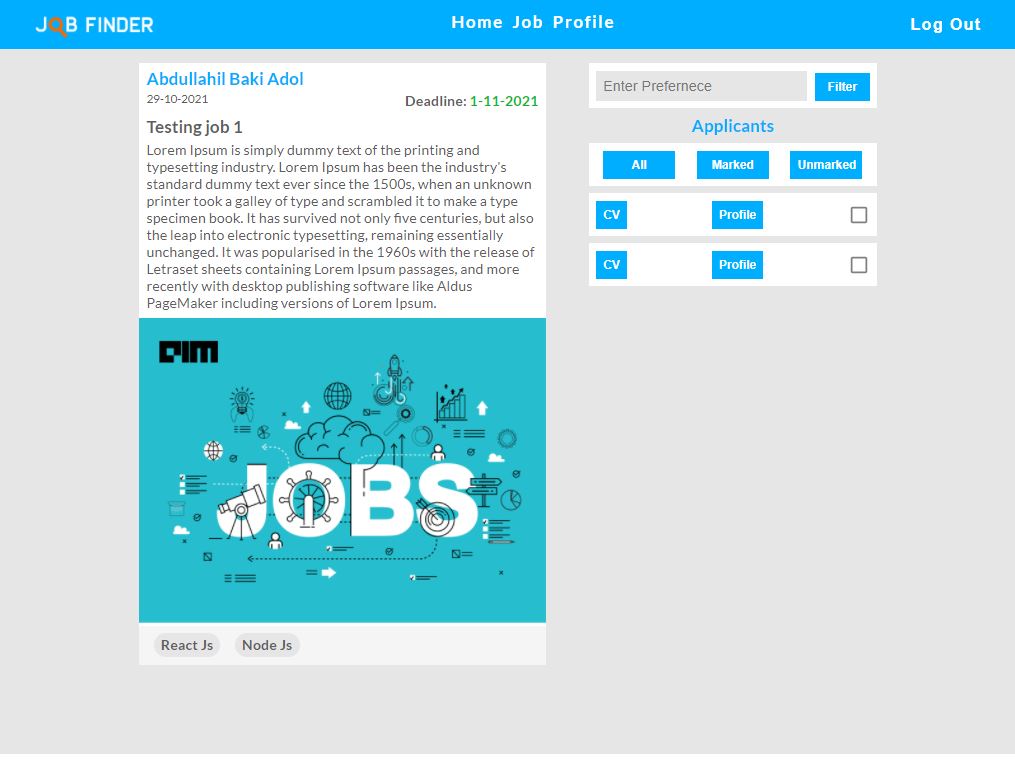 GitHub - BakiAdol/Job-Finder: MERN stack application for find job and ...