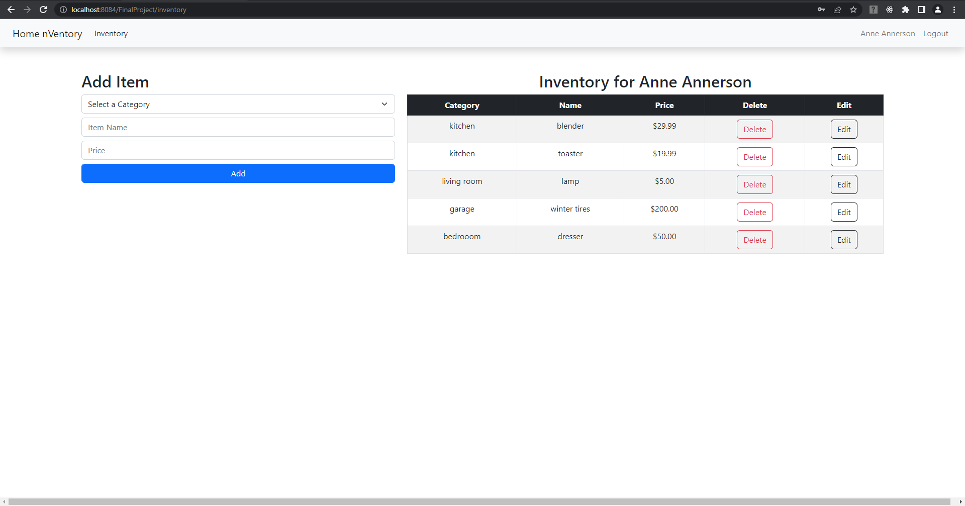 GitHub - dakotachatt/Home-Inventory-Manager: Home inventory management ...