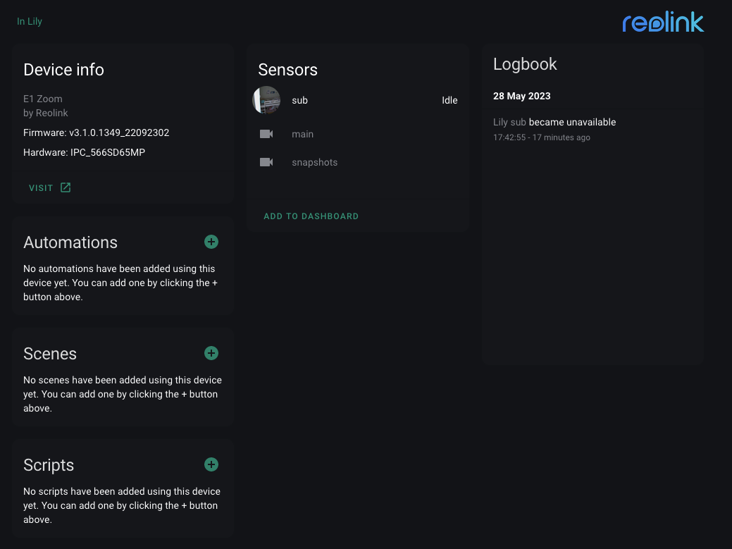 Missing sensors with Reolink E1 Zoom · Issue #93708 · home-assistant/core · GitHub