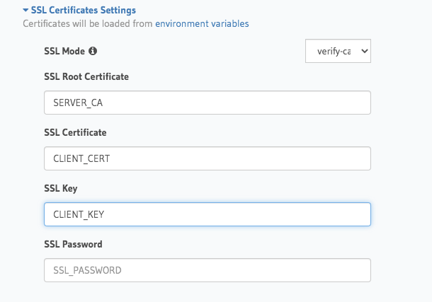 cloud: internal server error when adding db with ssl connection ...