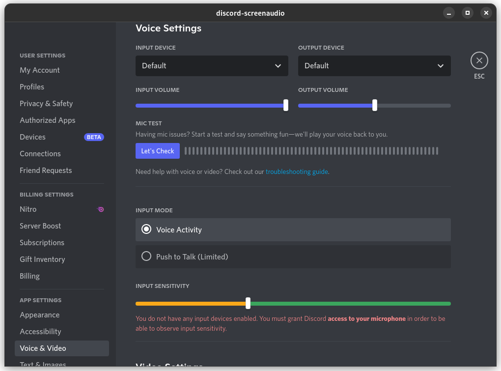 unable to stream/no microphone acces · Issue #52 · maltejur/discord-screenaudio · GitHub