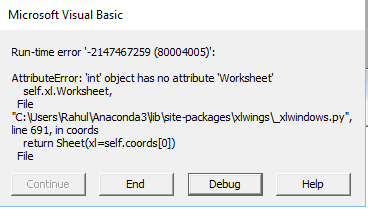 Error trying to run functions. · Issue #998 · xlwings/xlwings · GitHub